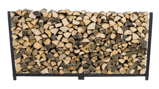 The Woodhaven 10 Foot Outdoor Steel Firewood Rack With Cover - US Made