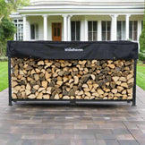 The Woodhaven 8 Foot Steel Outdoor Firewood Rack With Cover - USA Made