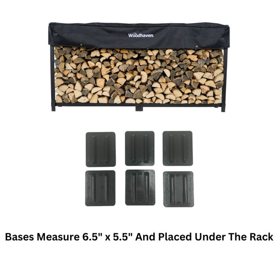 The Woodhaven 10 Foot Outdoor Steel Firewood Rack With Cover - US Made