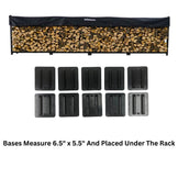 The Woodhaven 16 Foot Steel Outdoor Firewood Rack With Cover - US Made