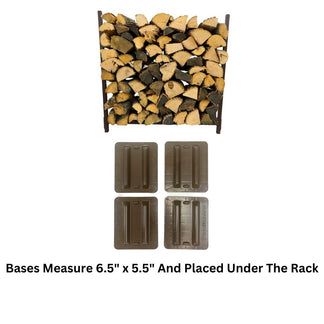 The Woodhaven 3ft Metal Indoor Outdoor Firewood Rack With Cover