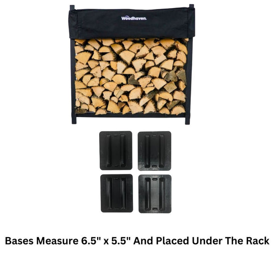 The Woodhaven 4ft Steel Outdoor Firewood Rack With Cover - Made USA